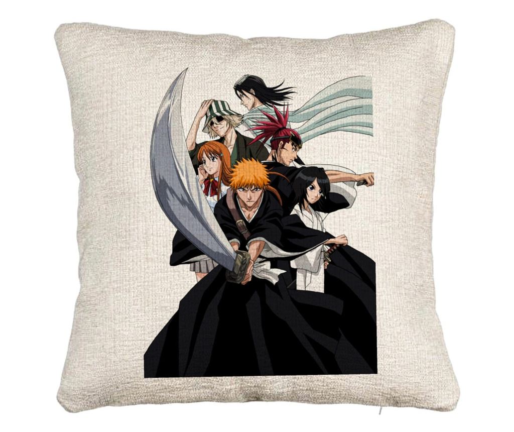 Декоративна възглавница с герои от Bleach, 40x40 см, с цип - Vivre