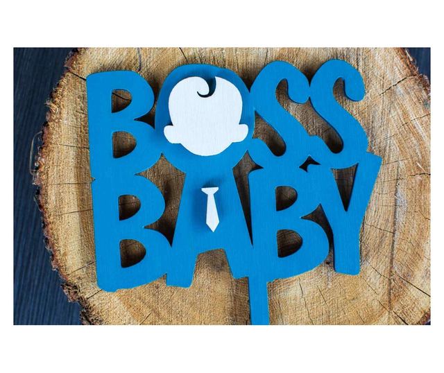 Topper Botez HH829 Boss Baby Personalizat din lemn - Vivre
