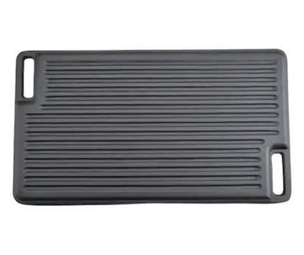 Placa gratar, fonta, dreptunghiulara, 2 fete, 45.5x26 cm, Perfect Home ...