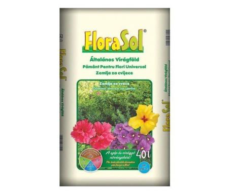 Универсална почва за цветя, Florasol, за саксийни растения, 40 L - Vivre