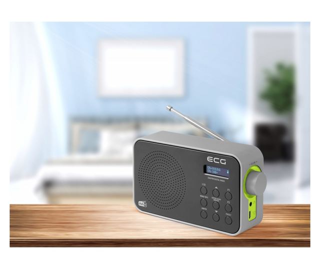 ECG RD 110 DAB преносимо радио с DAB+ и FM тунер, черно, 1.2 W, памет ...