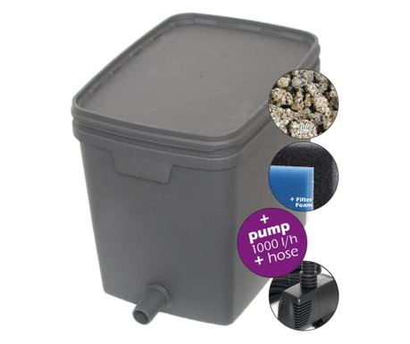 Velda Filtru pentru iaz, 20 L, cu pompă, 1000 L - Vivre