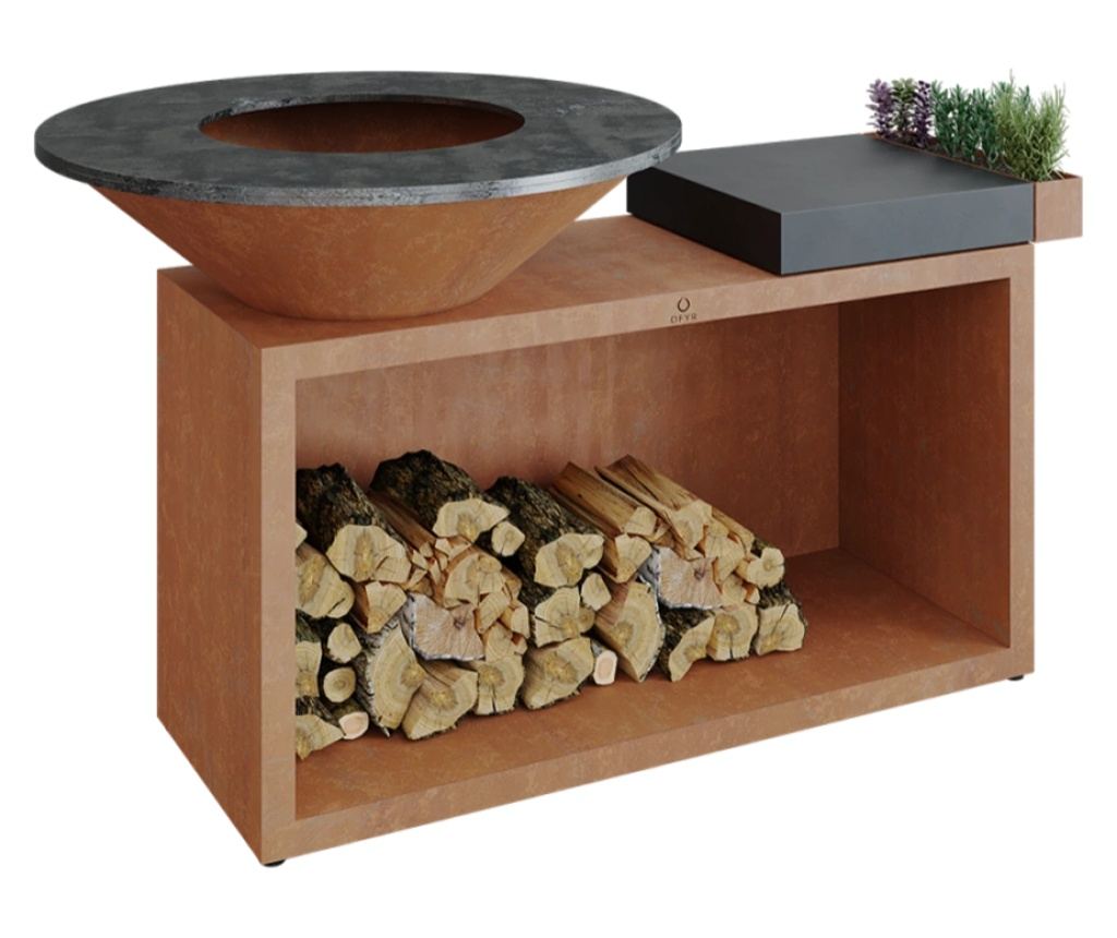 Gratar OFYR Corten 100 SD cu masa de lucru - Vivre