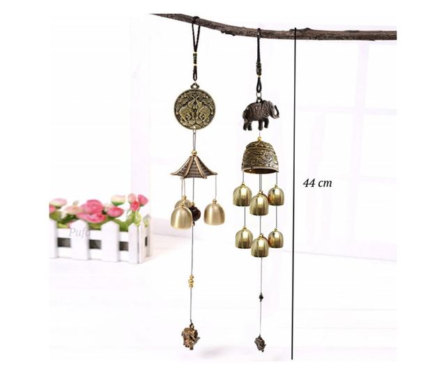 Clopotel de vant cu floare de campanula si 6 clopotei pentru casa sau ...