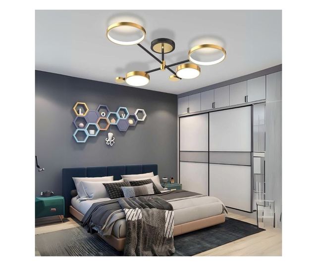 Lustra LED cu Telecomanda MARIA, 4 Elemente, 44W, Lumina Calda/Rece ...